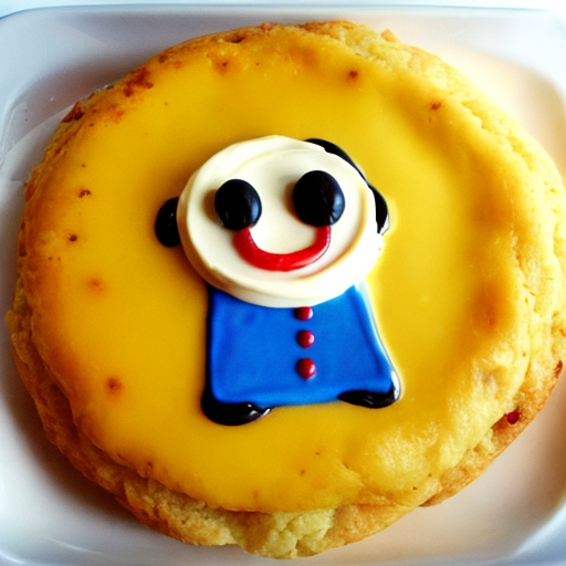 a cute choux-man with eyes and face