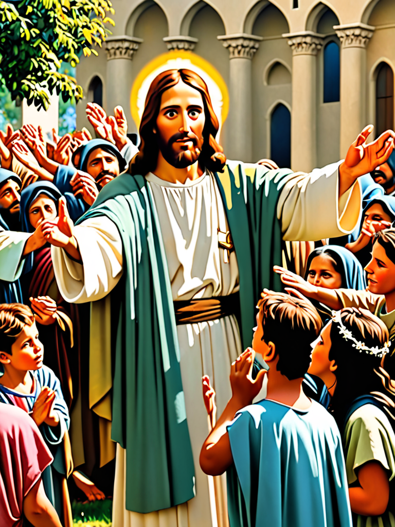 Jesus blessing people