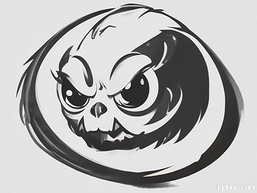 Angry Cartoon Owl Character with Intense Eyes and Fierce Expression
