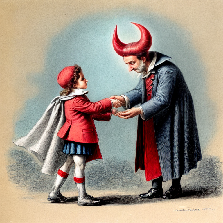 devil handing someone a bleeding heart
