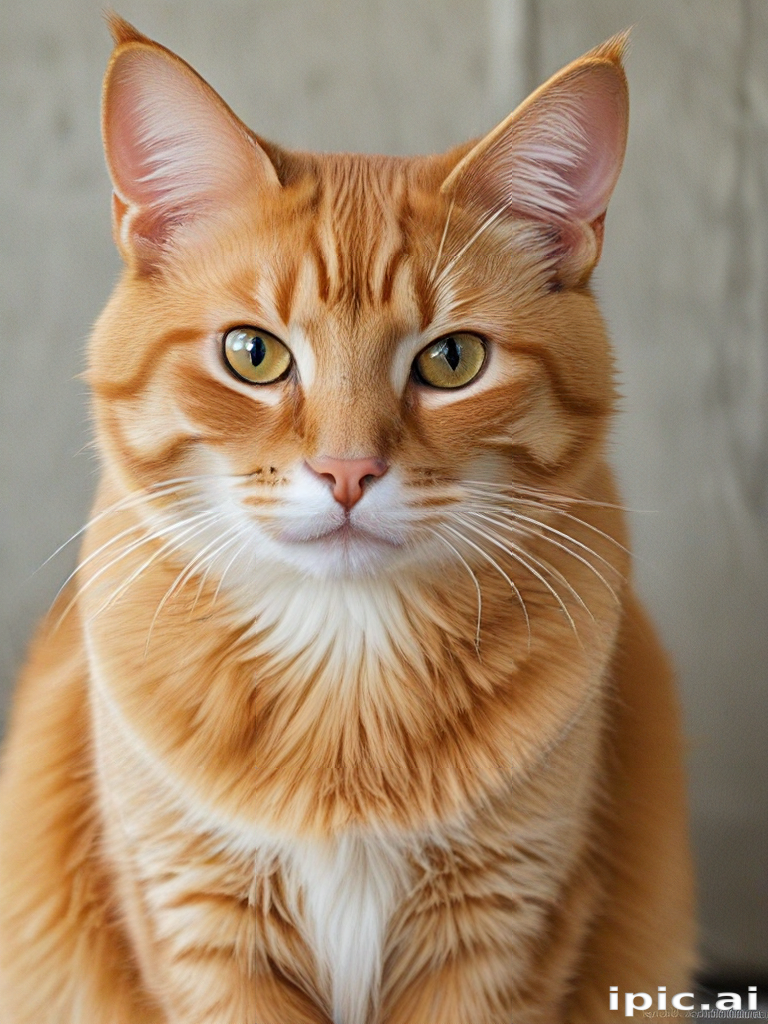 A Majestic Ginger Cat with Striking Eyes and Luxurious Fur.