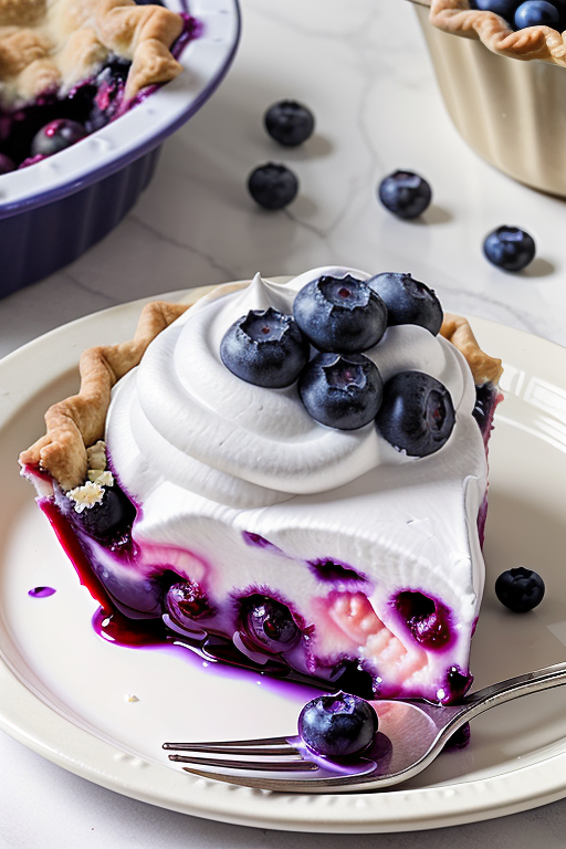 Deliciously Creamy Blueberry Pie Slice Topped with Fresh Berries and ...