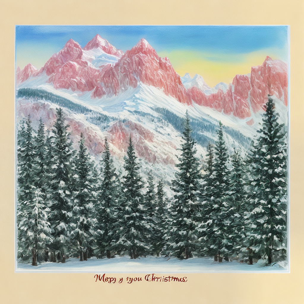 Christmas card with inscription