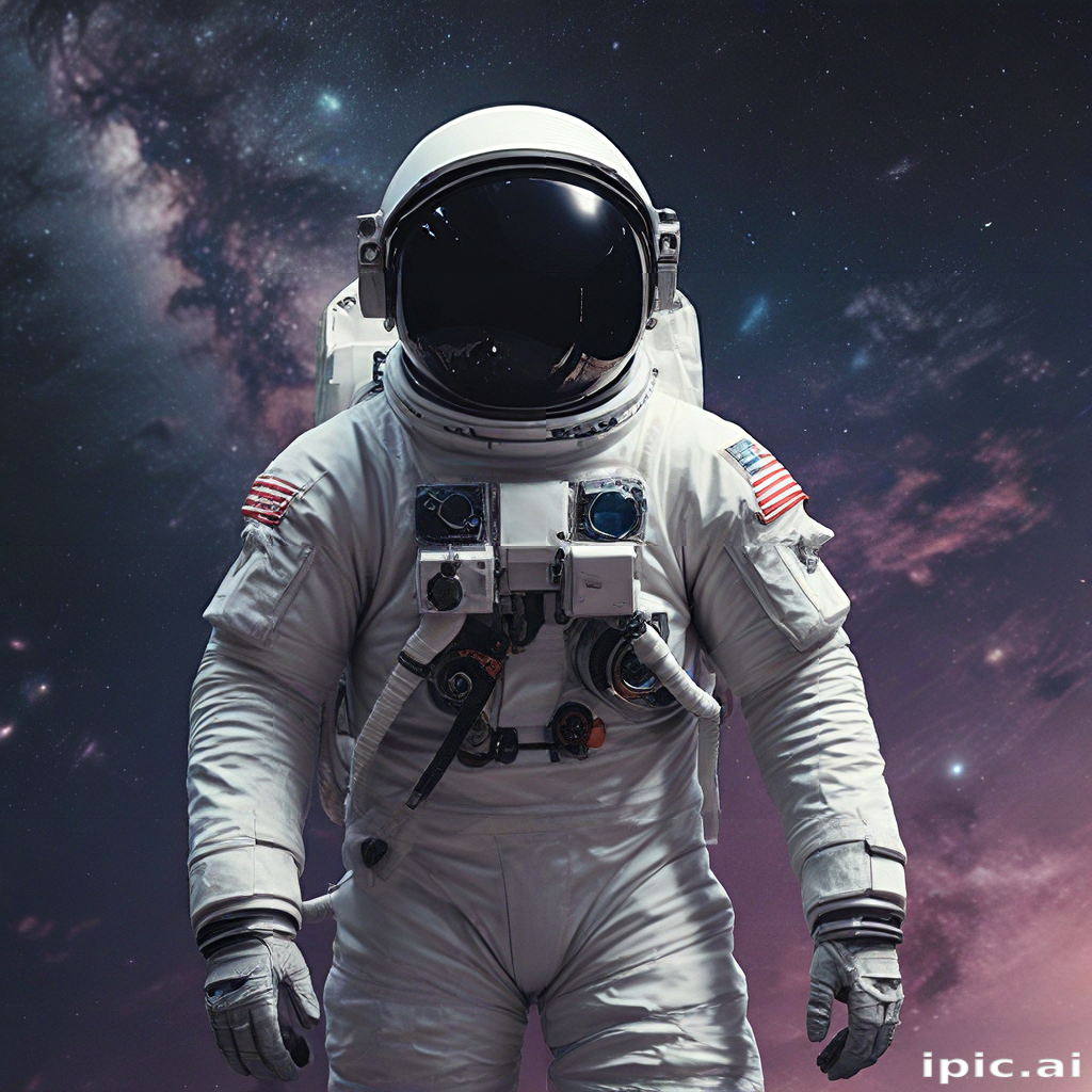 An Astronaut Exploring the Mysteries of Space Among Colorful Galaxies