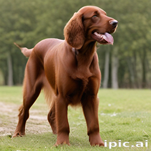 A Beautiful Brown Dog Standing Proudly in a Lush Green Field