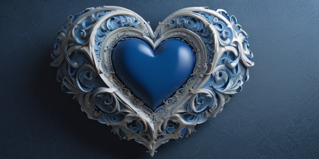 Intricate Decorative Heart Design Featuring Elegant Swirls and Rich ...