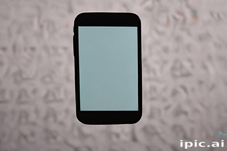 Minimalist Smartphone Displaying a Blank Screen Against an Abstract ...