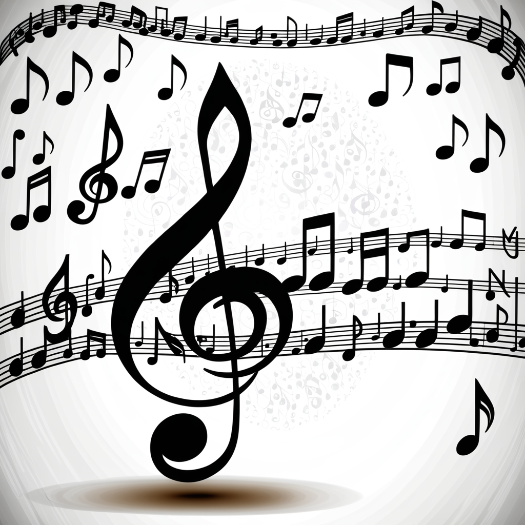 An Artistic Representation of Musical Notes Dancing in Harmony and Rhythm