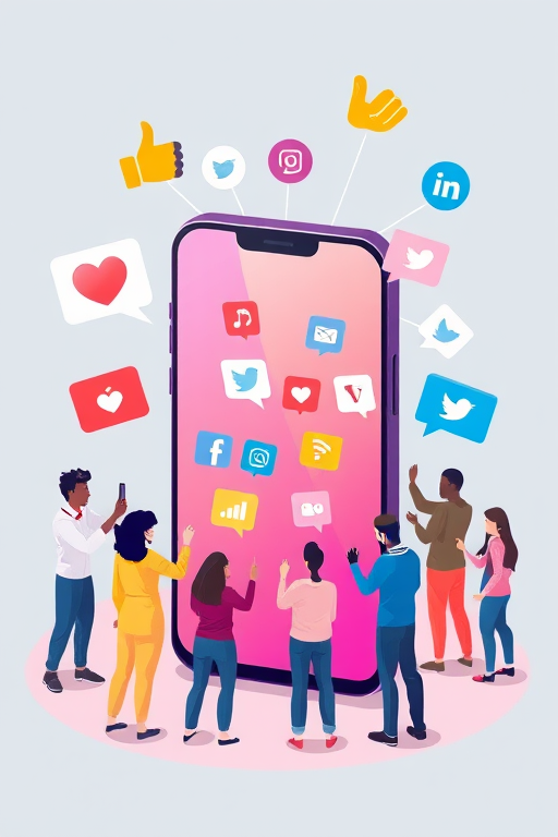 People Engaging with Social Media Platforms on a Large Smartphone Display