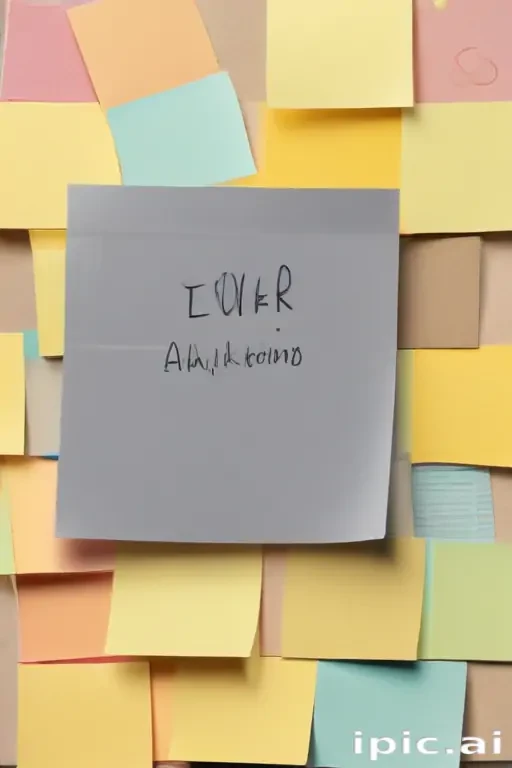 Colorful Collection of Sticky Notes with a Central Gray Note ...