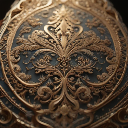 Exquisite Ornate Design Featuring Intricate Gold Patterns on Dark ...