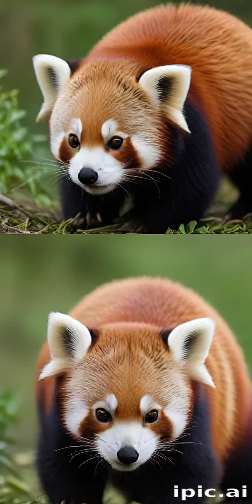 A Curious Red Panda Exploring Its Natural Habitat in the Wild.