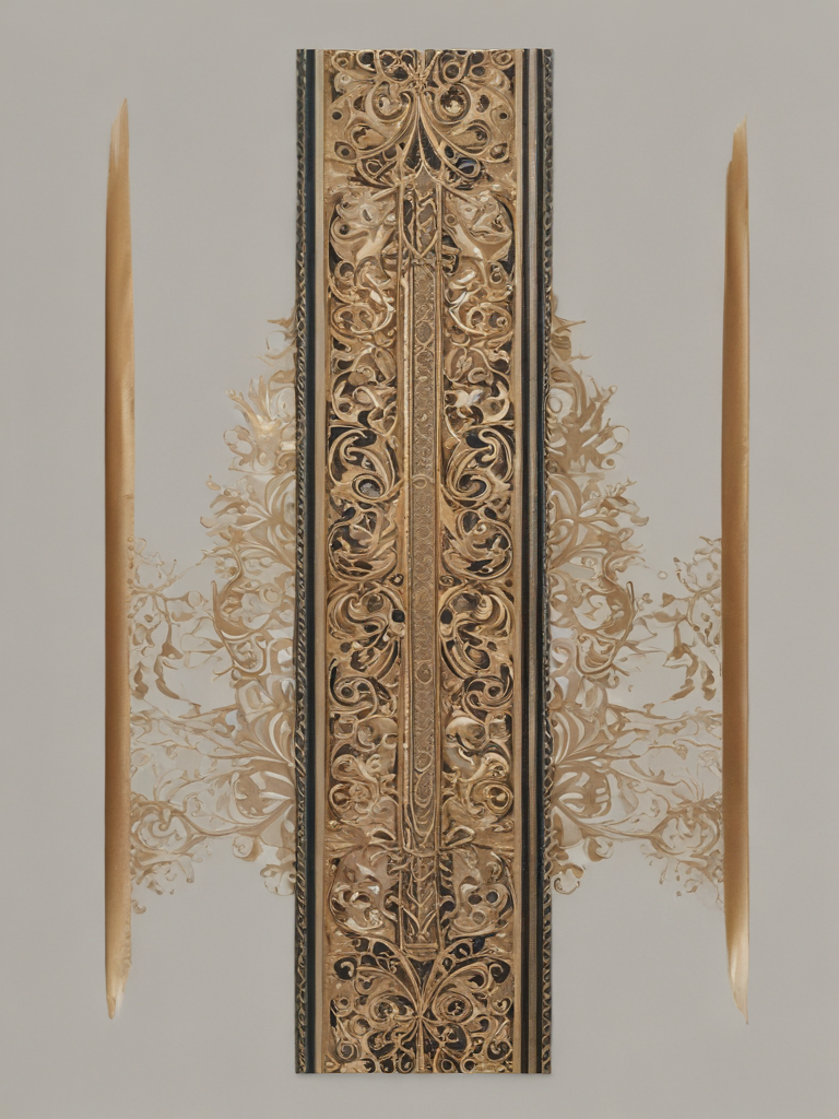 Intricate Golden Artwork Featuring Floral Patterns and Elegant ...