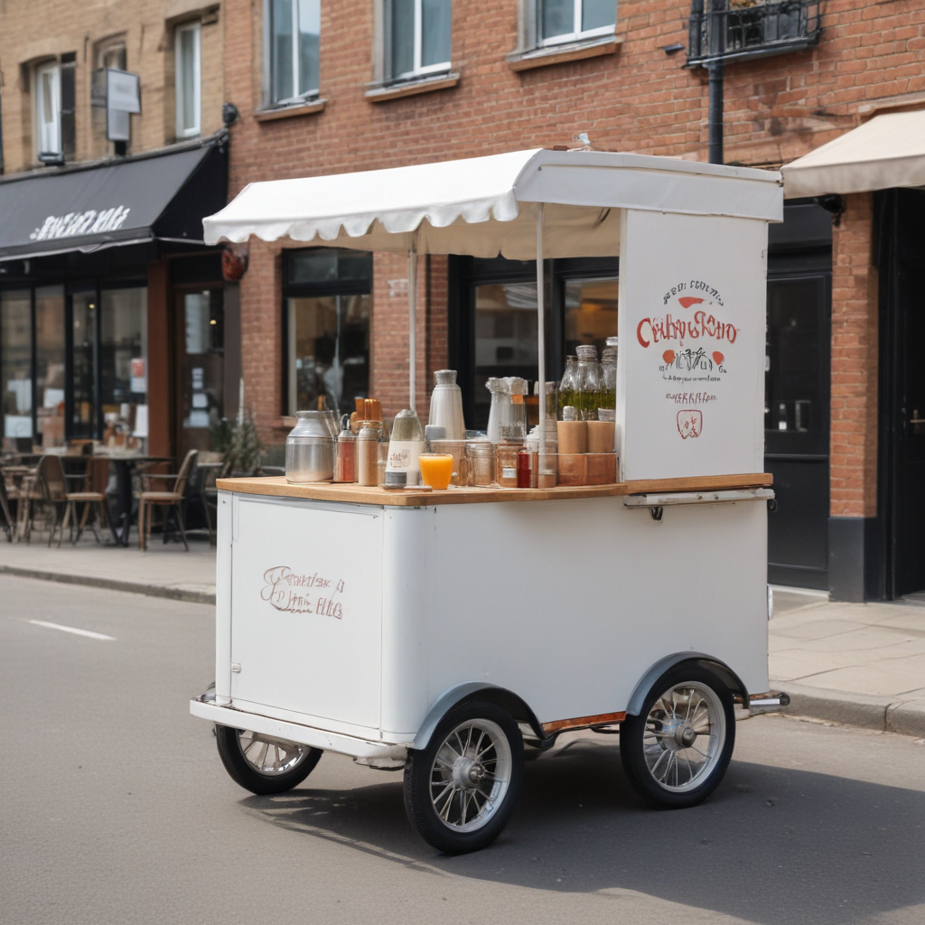 Mobile soup cart in retro fashion