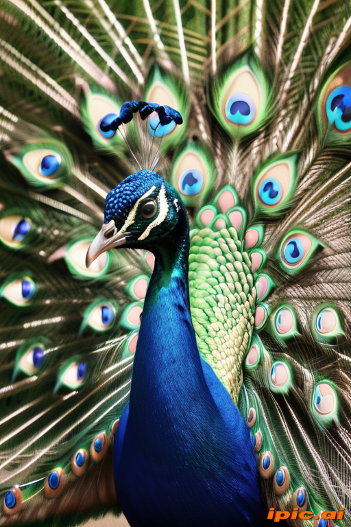 A Majestic Peacock Displaying Its Vibrant, Colorful Feathers in Nature.