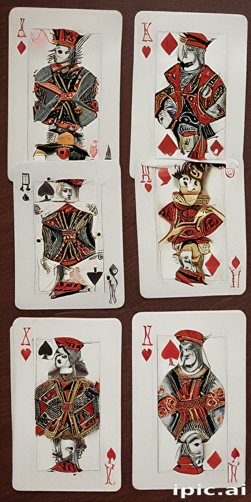 Artistic Display of Playing Cards Featuring Kings and Queens in Unique ...