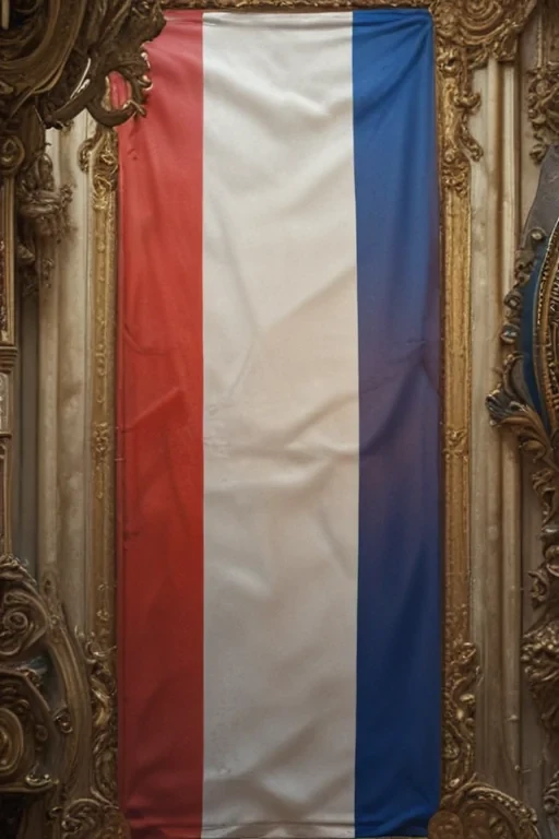 The Tricolor Flag of France Displayed Elegantly Against an Ornate ...