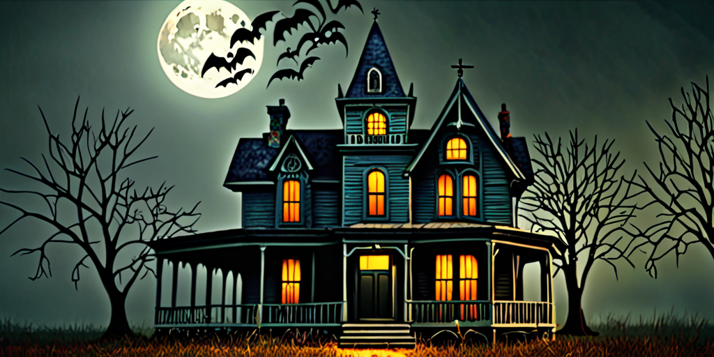 Please create a spooky Halloween scene