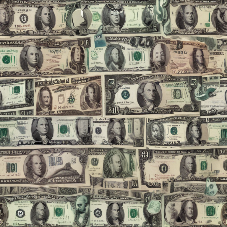 A Colorful Collage of Various U.S. Dollar Bills Piled Together.