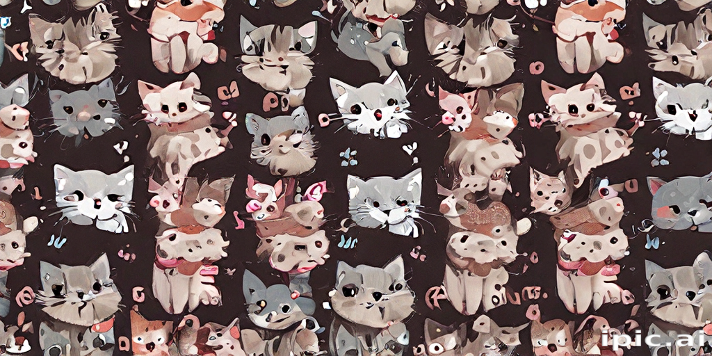 A Colorful Collage of Cute Cats and Kittens in Various Poses.