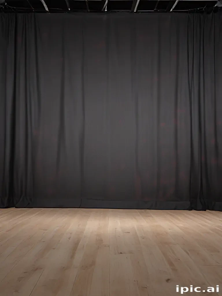 Empty Stage with Black Curtain Ready for Performance and Creativity ...