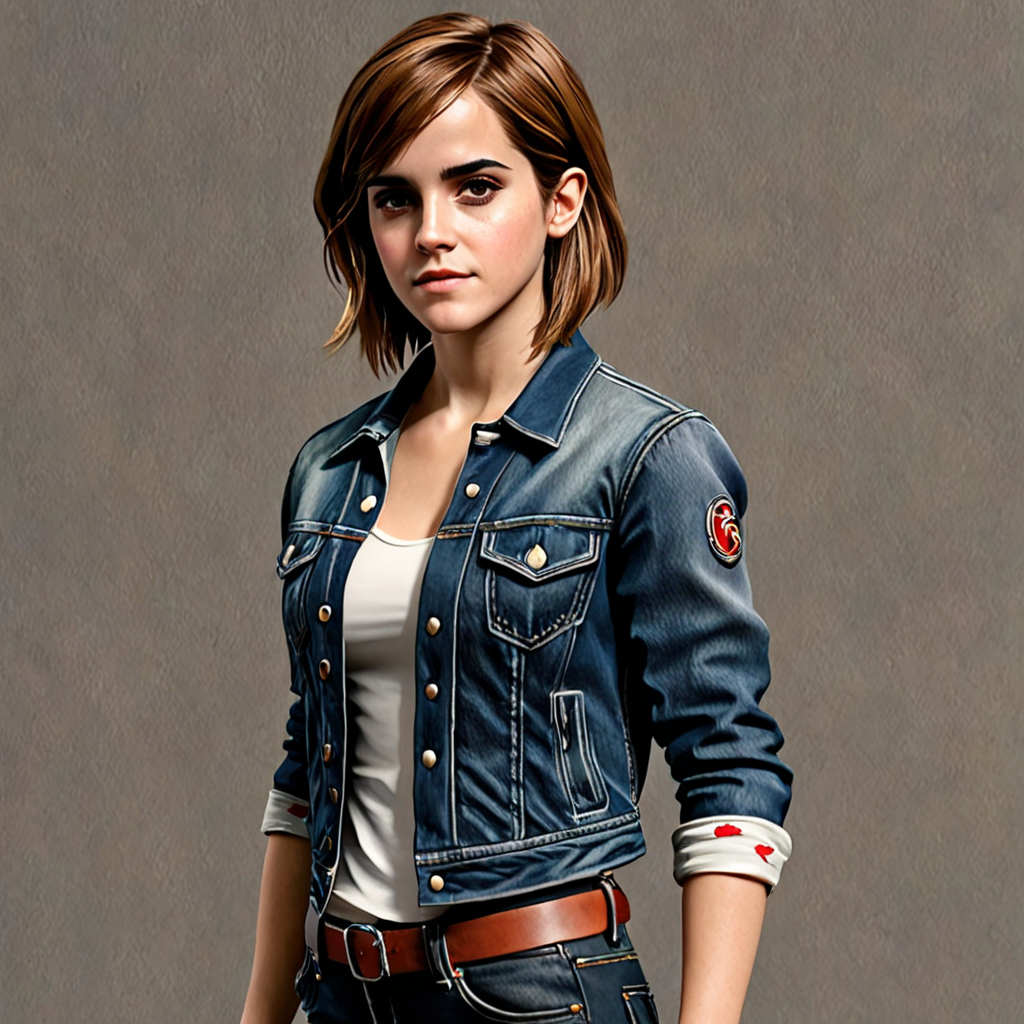 hyper realistic Emma Watson, Max Caulfield, full body shot