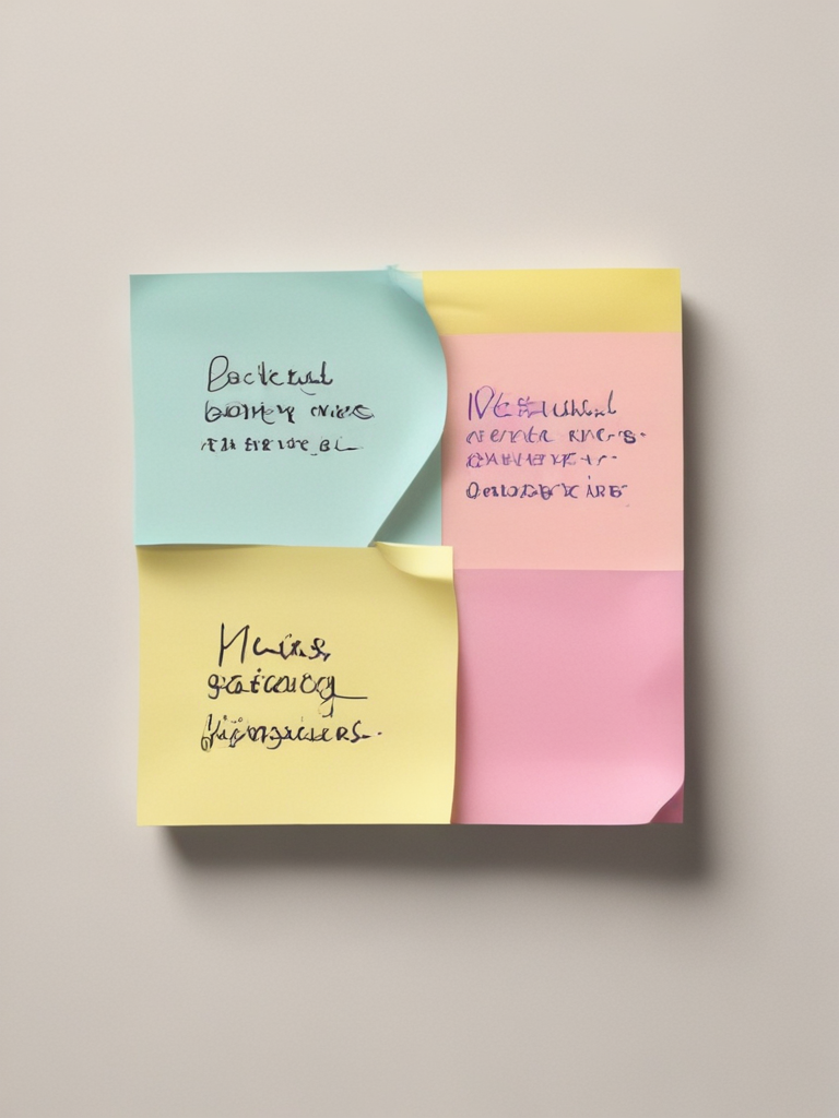 Colorful Sticky Notes with Handwritten Reminders and Notes for Organization