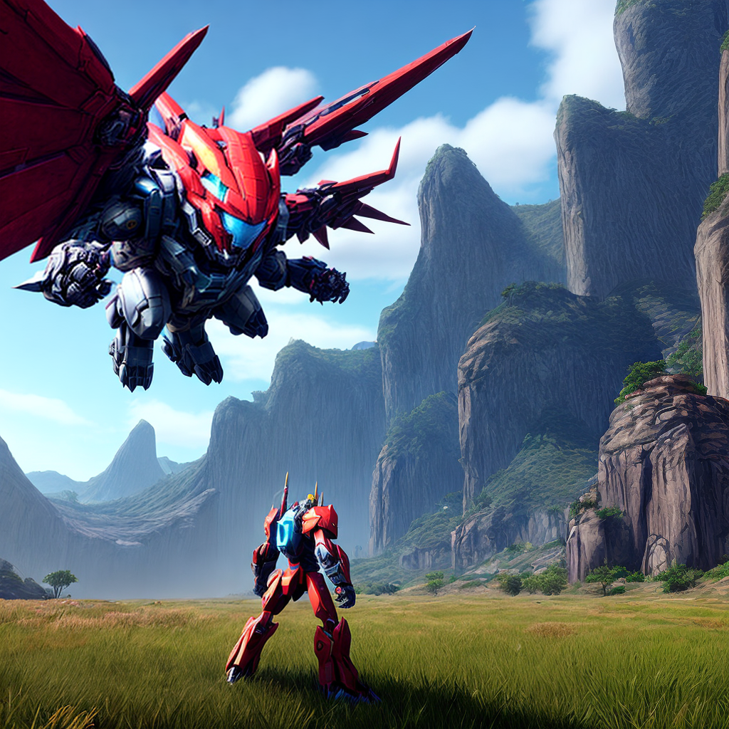 Magical fantasy mech battle