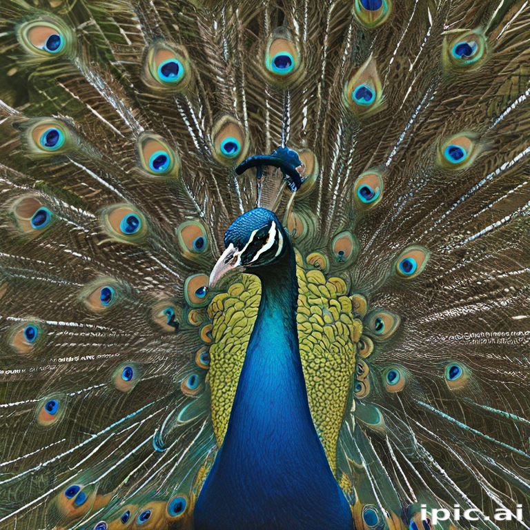 A Stunning Peacock Displaying Its Vibrant Feathers in Full Glory