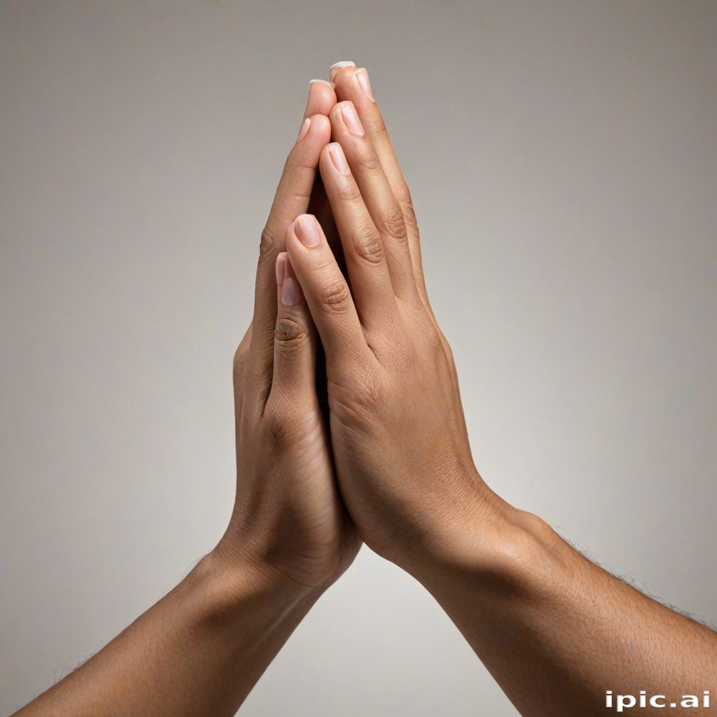 Two Hands Joined Together in a Gesture of Unity and Peace