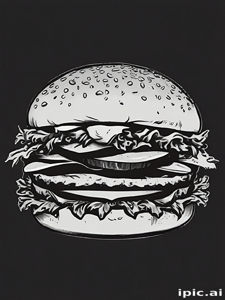 Deliciously Layered Hamburger with Fresh Vegetables and Perfectly ...