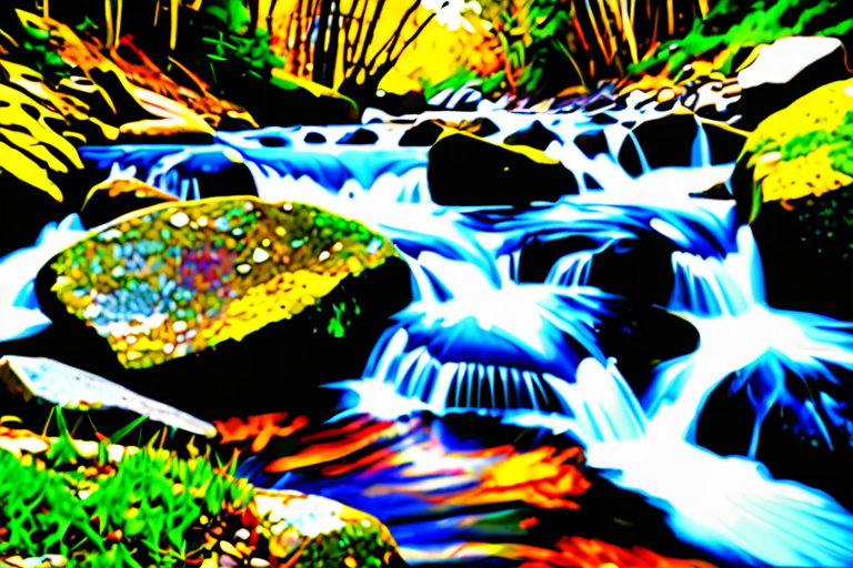 Mountain stream with high contrast