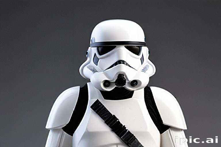 Classic Star Wars Stormtrooper Figurine Against a Simple Gray Background