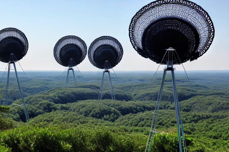 Air dishes transmit broadcast signals
