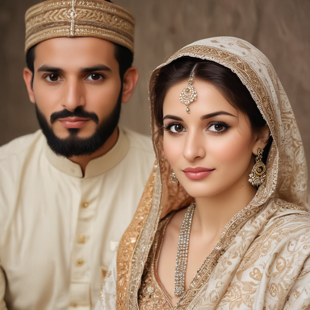 Beautiful Pakistani Pathan wife with her husband
