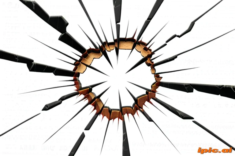 Intricate Design of a Cracked Surface with Radiating Fractures and Depth