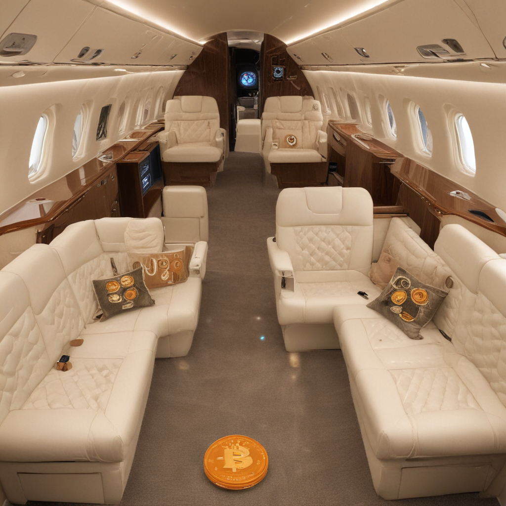 private jet painted with bitcoins