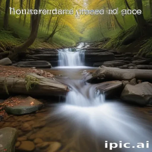 Tranquil Forest Stream Flowing Through Lush Green Trees and Rocks