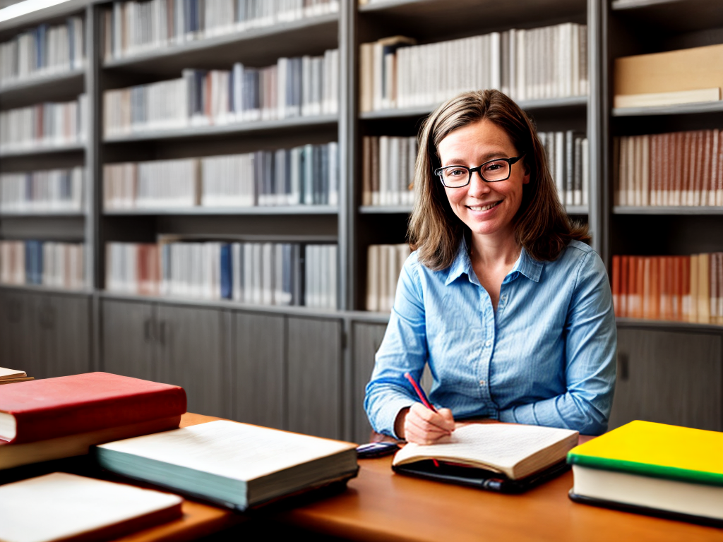 librarian working in a french library