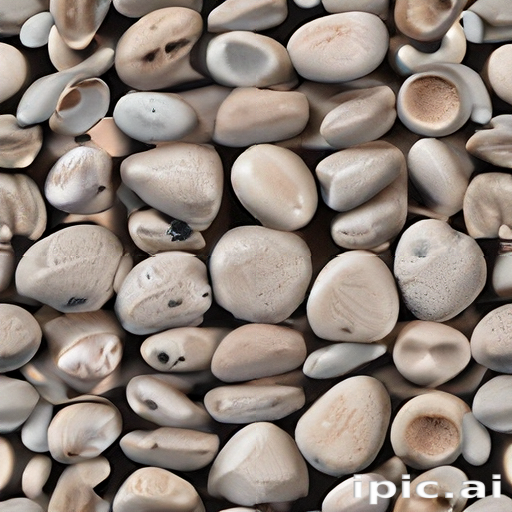 A Close-Up View of Smooth, Light-Colored Pebbles on a Surface.