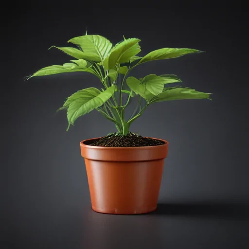 A Vibrant Green Plant Thriving in a Simple Brown Pot.