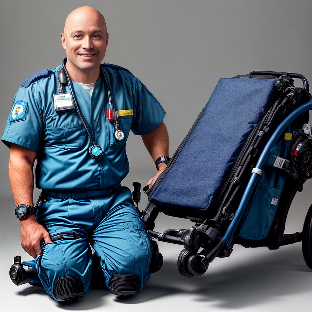 a bald paramedic with bionic arms and legs