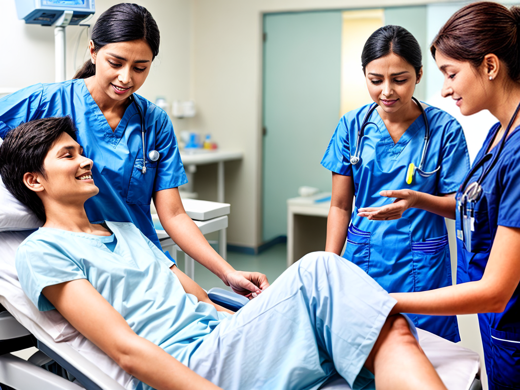 patient being treated in hospital