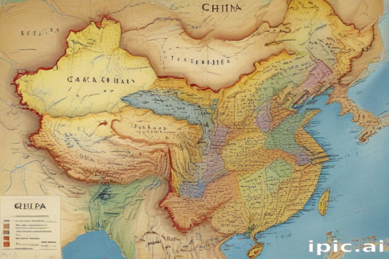 Detailed Historical Map of Eastern China Highlighting Geographic and ...