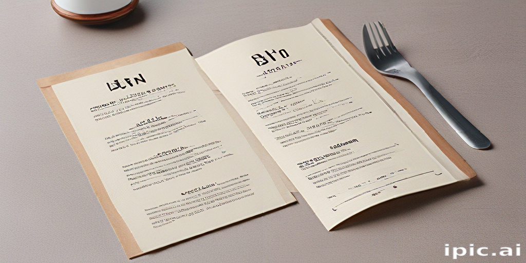 Elegant Restaurant Menu Featuring Diverse Dishes and Unique Culinary ...
