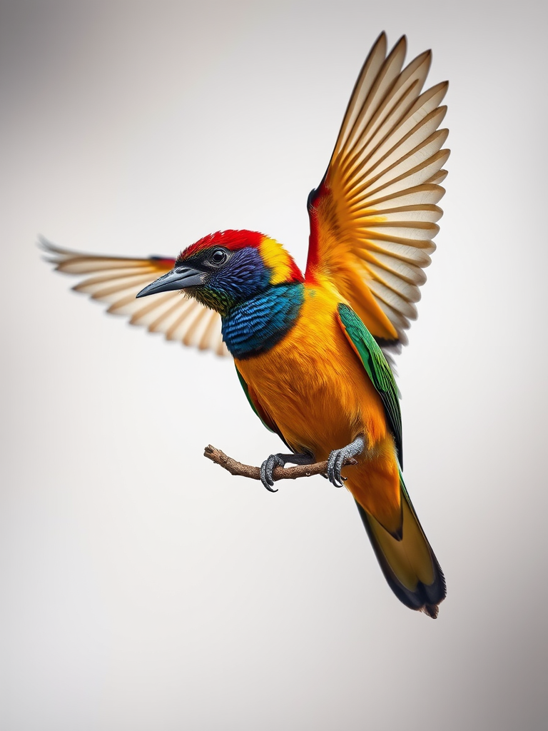 Vibrant Colorful Bird in Flight Showcasing Stunning Feathers and Grace