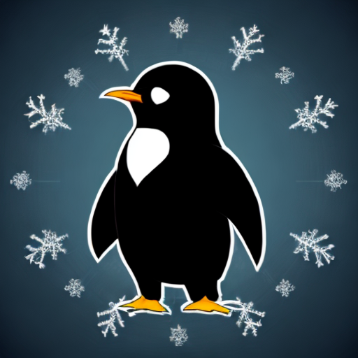 Cyberpunk version of Tux the linux penguin in front of a NixOS ...