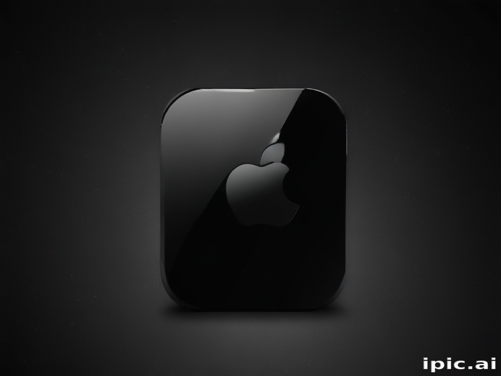 Elegant Black Apple Device Featuring Iconic Logo Against Dark Background