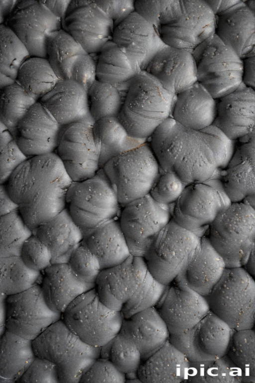 Close-Up View of Textured Gray Foam with Unique Bubble Patterns and Details