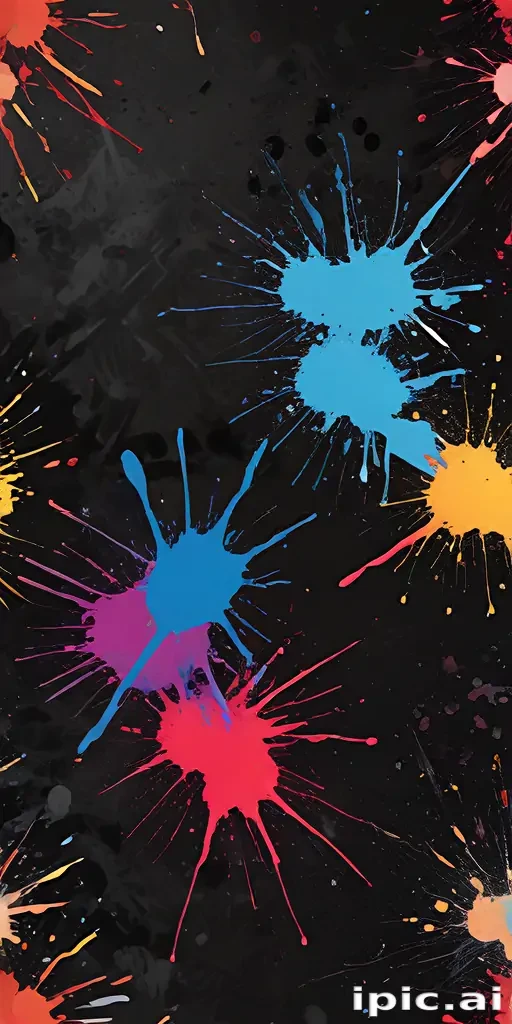 Colorful Paint Splatter Art Against a Dark Background for Creative ...